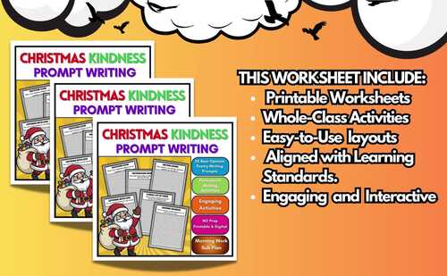 Christmas Kindness Writing Prompt Activities Morning Work 4th,5th,6th ...