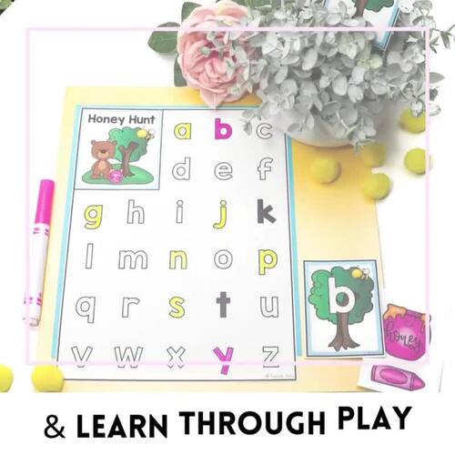 Honey Hunt Letter Recognition Alphabet Game - Bee Literacy Activity