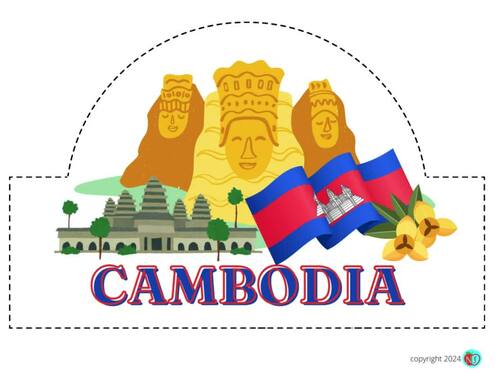 ASIAN HERITAGE CAMBODIA HATS | COLOR CUT AND PASTE HAT ACTIVITY | MAKE HATS