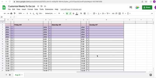 Custom Google Sheets To-Do List by Sidney Argo | TPT