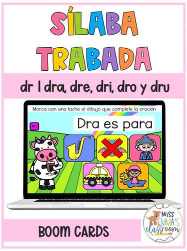 Sílaba trabada Dr Boom Cards | Digital Blends in Spanish | TPT