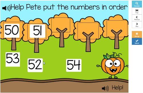 BOOM Cards ™ Fall Themed Rote Counting 50-100 by SPED is Calling