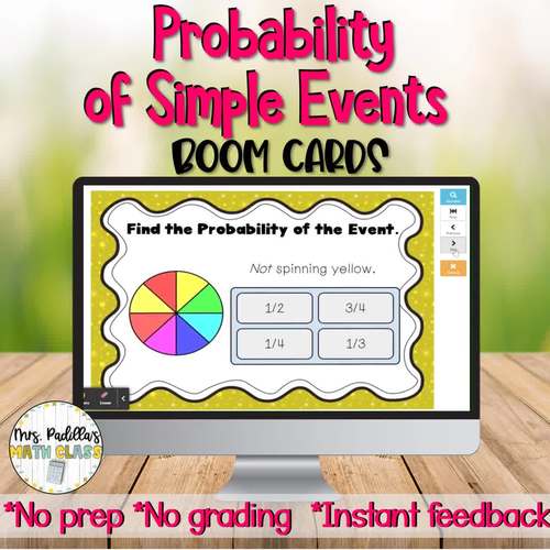 Probability of Simple Events BOOM cards for Distance Learning | TPT