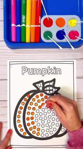 Fall Q Tip Painting Fine Motor Activity Autumn Crafts by Preschool Packets
