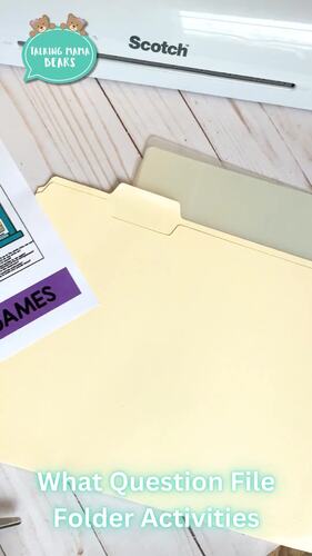 What Question File Folder Activities for Speech Therapy by Talking Mama ...