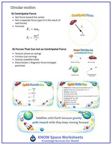 Circular Motion Worksheet Physics Period Frequency Speed Centripetal ...