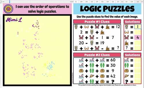 Summer Math Riddles Puzzle Pixel Art - End of the Year - 3rd, 4th, 5th
