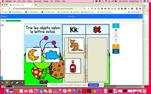 Distance Learning - French Boom Cards - Beginning Letter Sorts | TPT