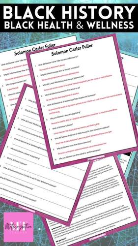 Black History - Solomon Carter Fuller Reading Comprehension Worksheets