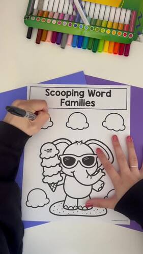 Summer CVC Word Families Phonics Craft | Summer Craft Kinder | Blends ...