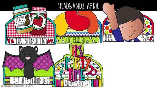 Headbandz clip art, April holidays, Toppers COMBO PACK by Melonheadz ...