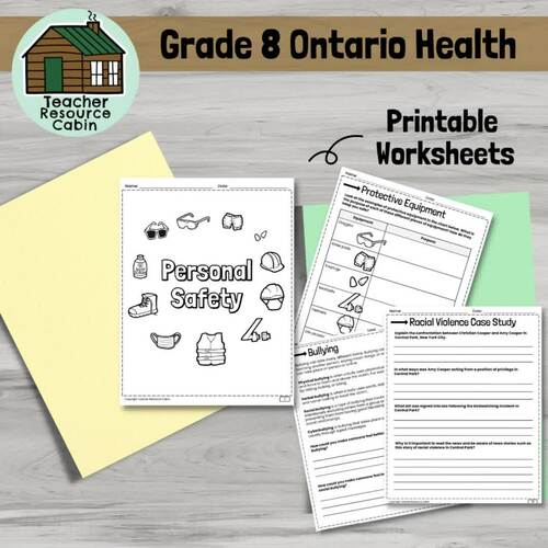 Grade 8 Ontario HEALTH Workbooks by Teacher Resource Cabin | TPT