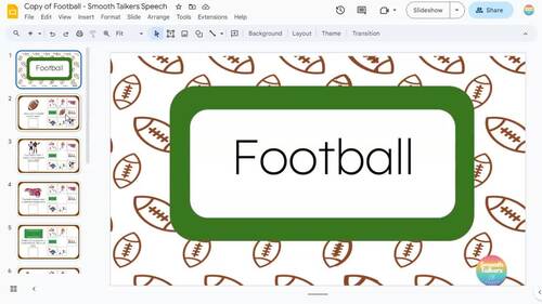 Football Google Slides Matching - No Prep Digital Sports Language Activity