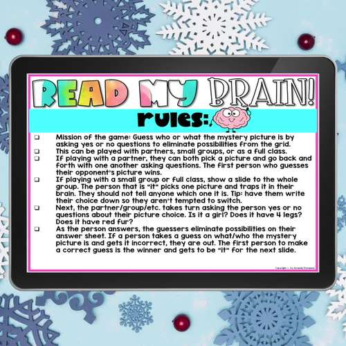 Christmas Morning Meeting DIGITAL GAME | CHRISTMAS | Guess Who | TpT