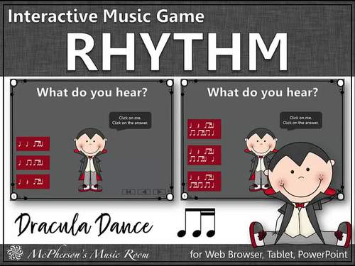 Halloween Music Interactive Rhythm Game 1 Eighth/2 Sixteenth Notes ...