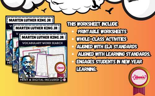 Martin Luther king Jr Black History Month Word Search Puzzles ...