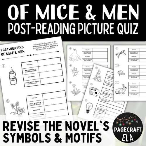 Of Mice and Men Post-Reading Symbolism Quiz | Printable Revision Activity