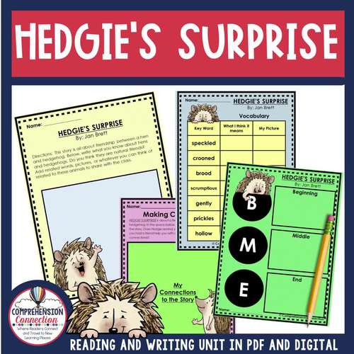 Hedgie's Surprise by Jan Brett Reading Activities in Digital and PDF