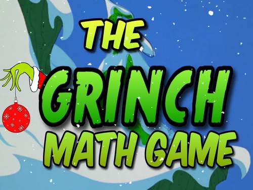 ANIMATED GRINCH Math Game Grade 1 (or 2): Add/Sub by TeachHeath