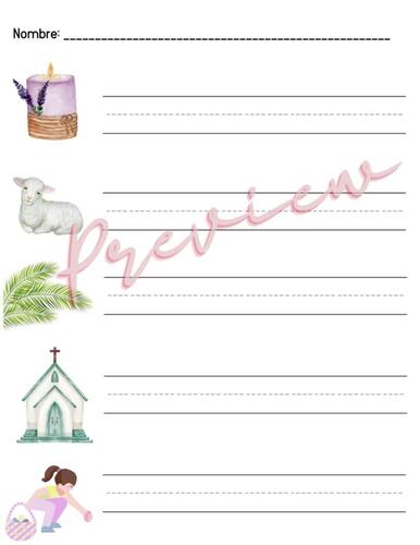 La Pascua Easter Bilingual Spanish English Write the Room and Coloring ...