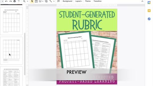 Student-Generated Project Rubric: Project-Based Learning | TPT