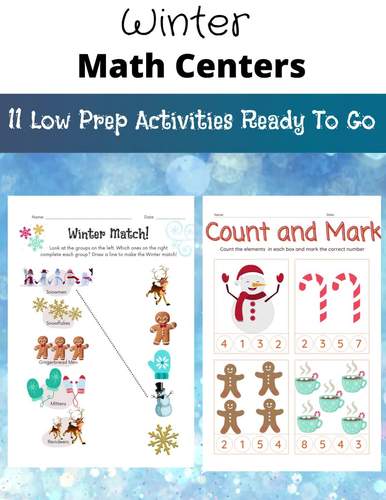 Winter Math Centers NO PREP: Graphing, 10 Frames, Addition, Category ...
