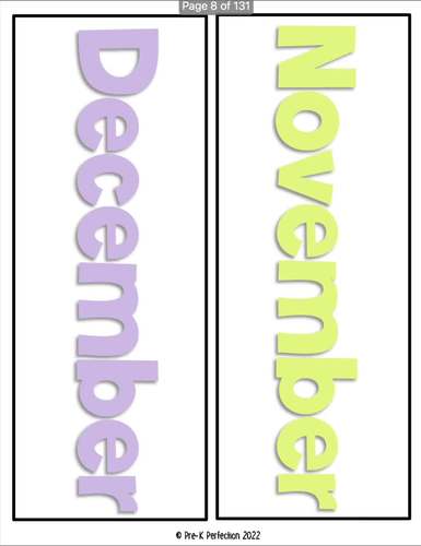 Gingham Pocket Calendar | County Classroom Decor | Flip Calendar