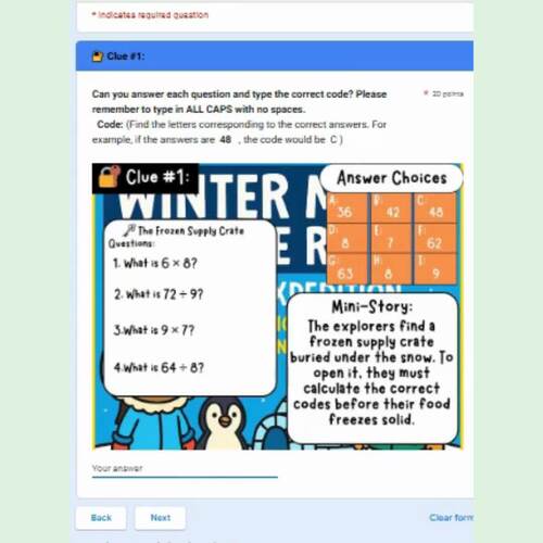 4th Grade Winter Math Escape Room – Arctic Expedition Multiplication ...