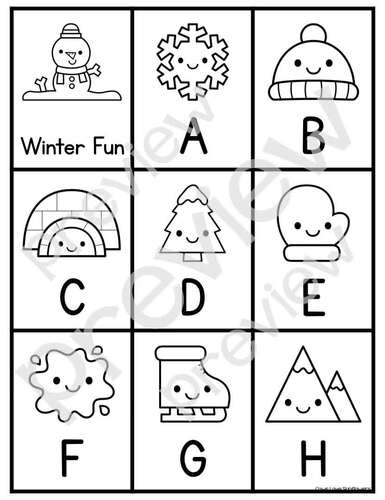 Winter Fun - Uppercase Lowercase Alphabet Matching - ABC Practice Flash ...