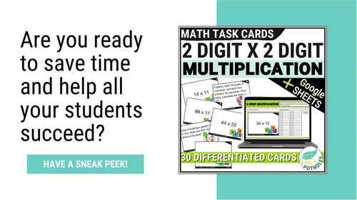 Double Digit Multiplication Task Cards Math Games, Math Review ...