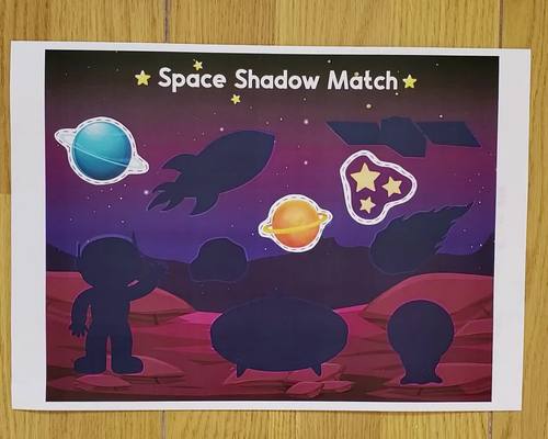 Space Matching Objects Game, Shadow Match Activity Printable, Shape ...