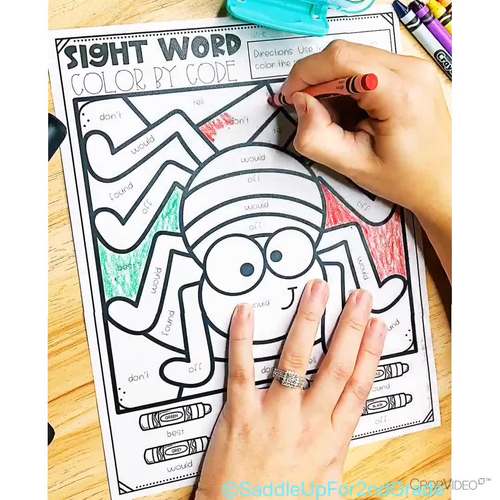 Sight Word Color and Write By Code Yearly Bundle by Saddle Up For 2nd Grade