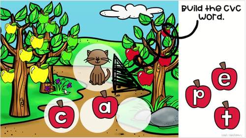 FALL Apple Themed CVC Word Work - ONLINE Distance Learning Google ...