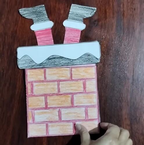 Christmas Craft Santa is Stuck in the Chimney Craft Colorling Writing ...