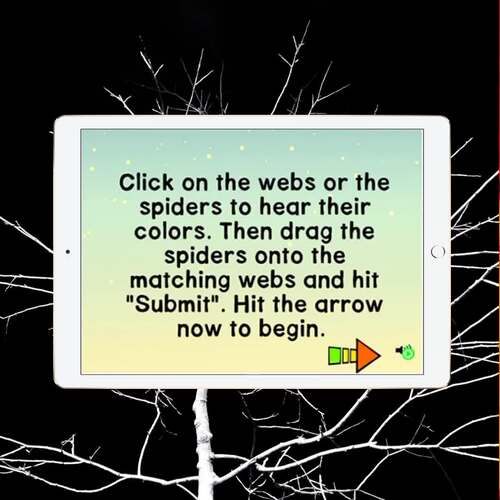 Spiders and webs with audio | A color matching Boom card game | TPT