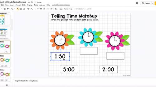 1st Grade Spring Digital Math Centers Google Slides by Kristin Kennedy