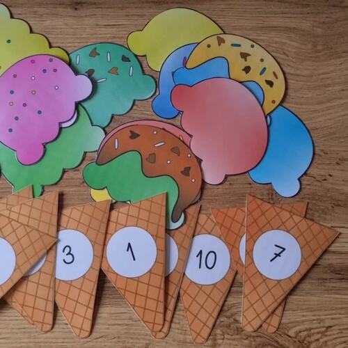 Counting Ice Cream Scoops, Numbers 1 to 10 by Mrs Magic Fox | TPT