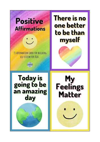 Printable Positive Affirmation Cards for Kids I Self Esteem and ...