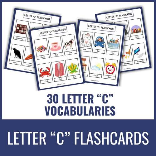 Letter "C" Vocabulary Flashcards | Interactive Alphabet Cards For Early ...