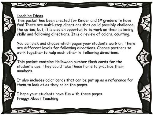 K - 1 Halloween Activities by Froggy About Teaching | TpT