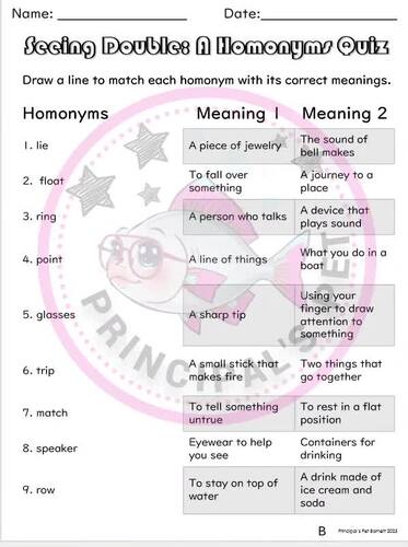 Homonyms "Multiple Meaning Words": Task & Flash Cards I Assess I Word Map I ESL