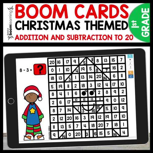 Addition and Subtraction Digital Mystery Pictures Christmas Themed Boom ...