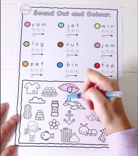 Decodable Phonics Printable Workbook For Kindergarten - No Prep - CVC Words