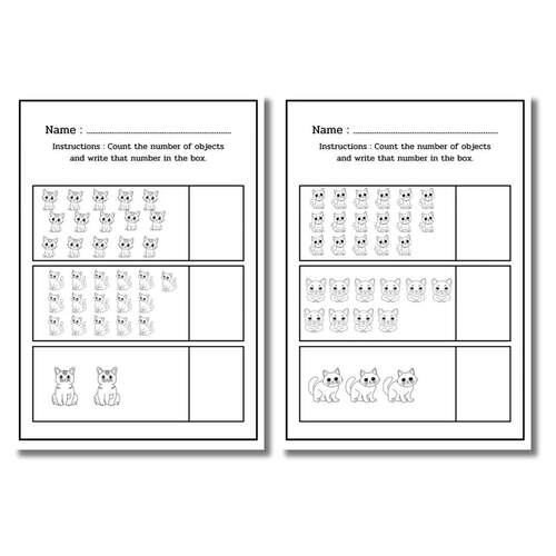 Count and Write the Number Worksheets2 , Math, Kindergarten & 6th