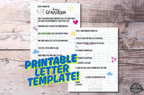 Dear Younger Me – Senior Letter Printable | Graduation Reflection Activity