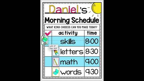 EDITABLE Schedule Template - Morning Work Binder by Glitter and Hummus