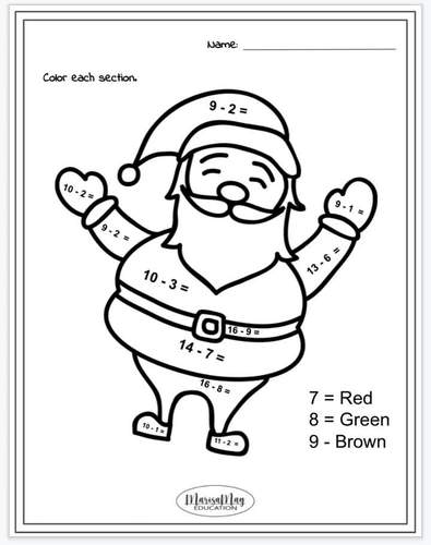 Elementary Math (First Grade) - Holiday (Christmas) Fun Activity Worksheets