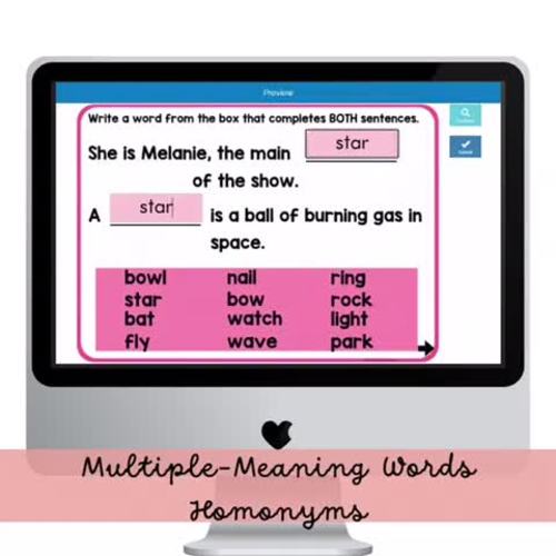 Multiple Meaning Words Homonyms Boom Cards™ by The Viral Teacher