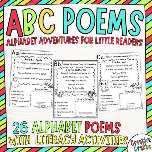 Alphabet Poems & Activities for shared reading | Poetry Journal for Pre ...