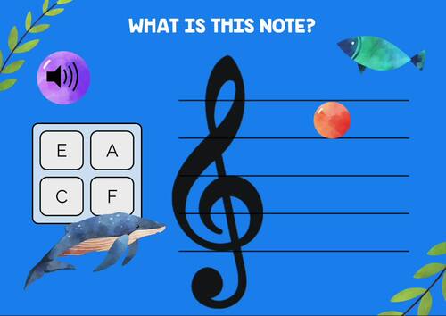 Back to School Treble Clef Space Note Names Identification Music Review ...